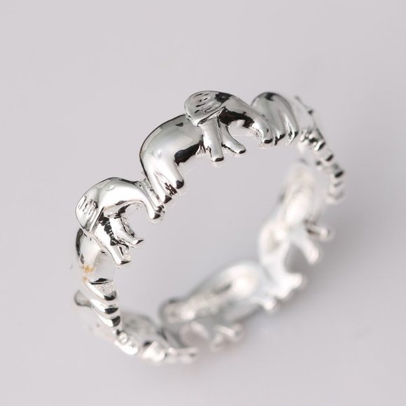 Jewelry | New Sterling Silver Lucky Elephant Eternity Ring | Poshmark